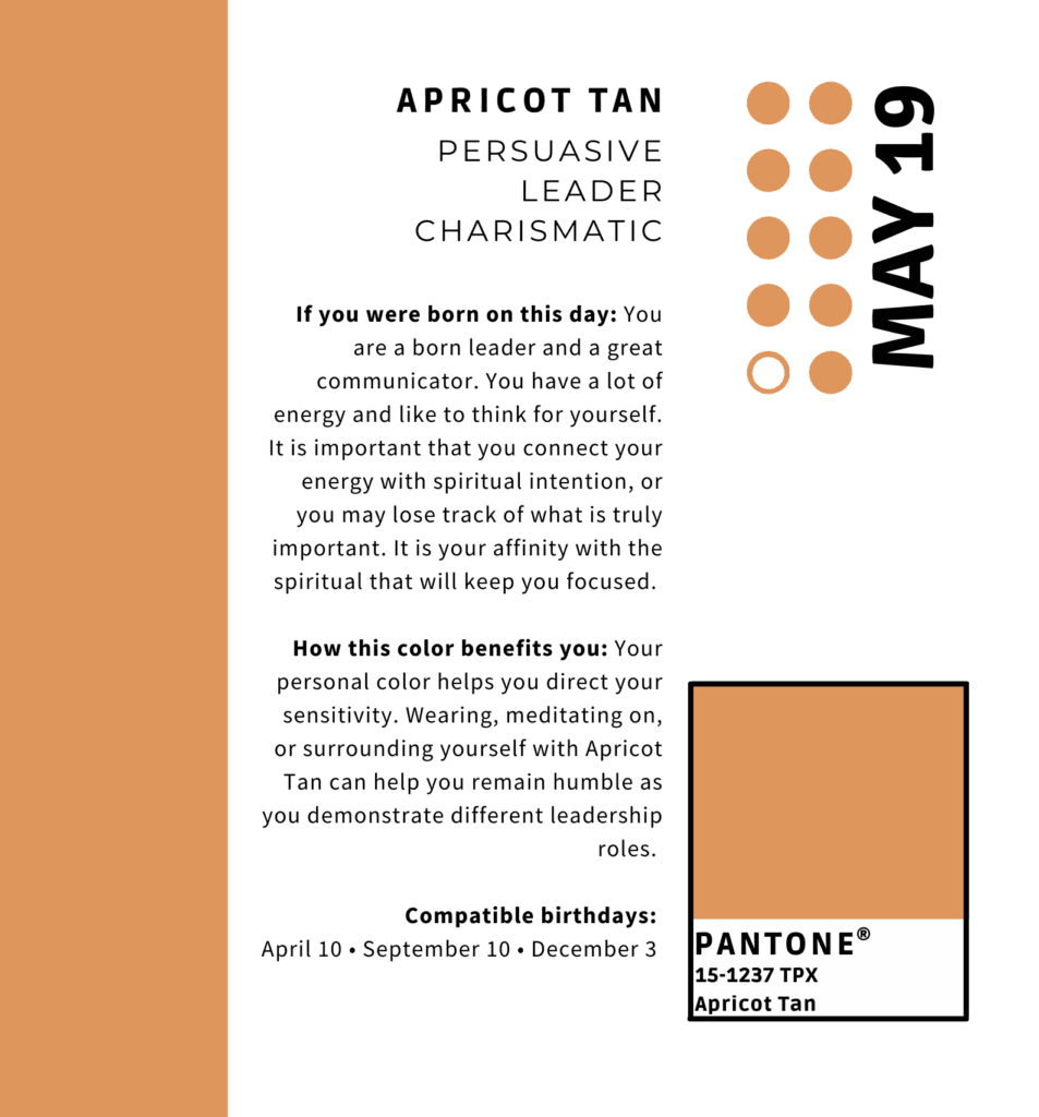 Pantone Color of the Day, Apricot Tan May 19 - kolorguide