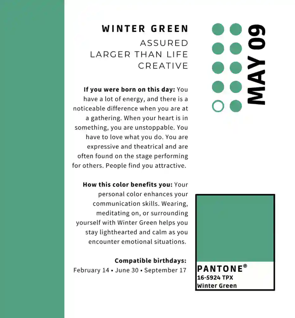 Pantone Color of the Day, Winter Green May 09 - kolorguide