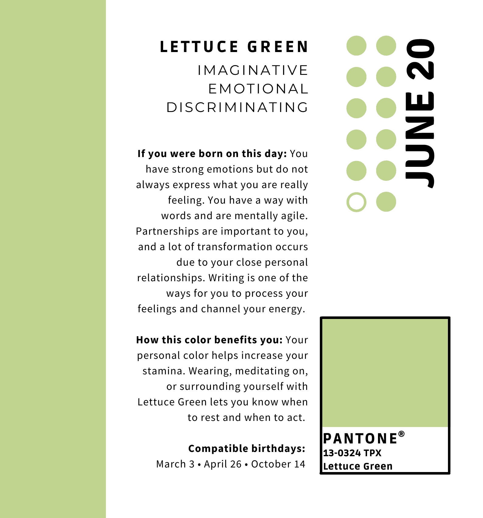 Pantone Color of the Day, Lettuce Green June 20 - kolorguide
