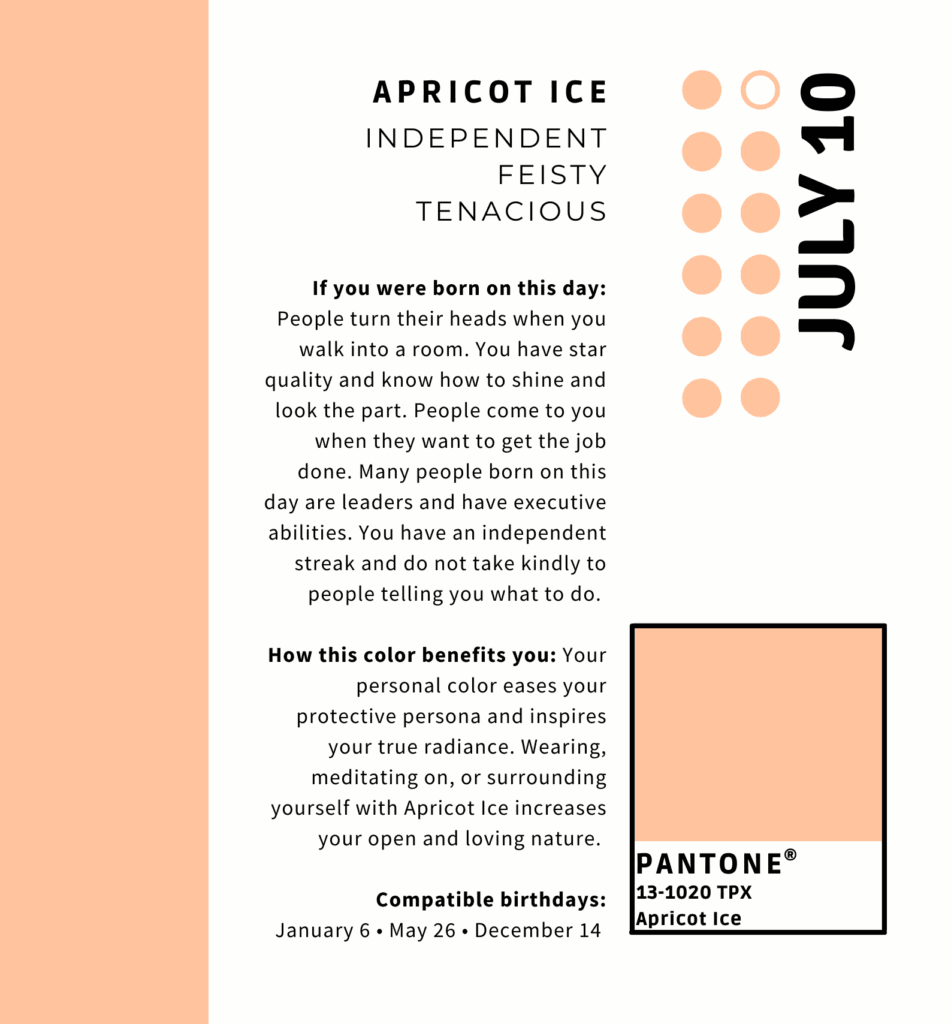 Color of the Day - Kolorguide (Pantone), Apricot Ice July 10 - kolorguide