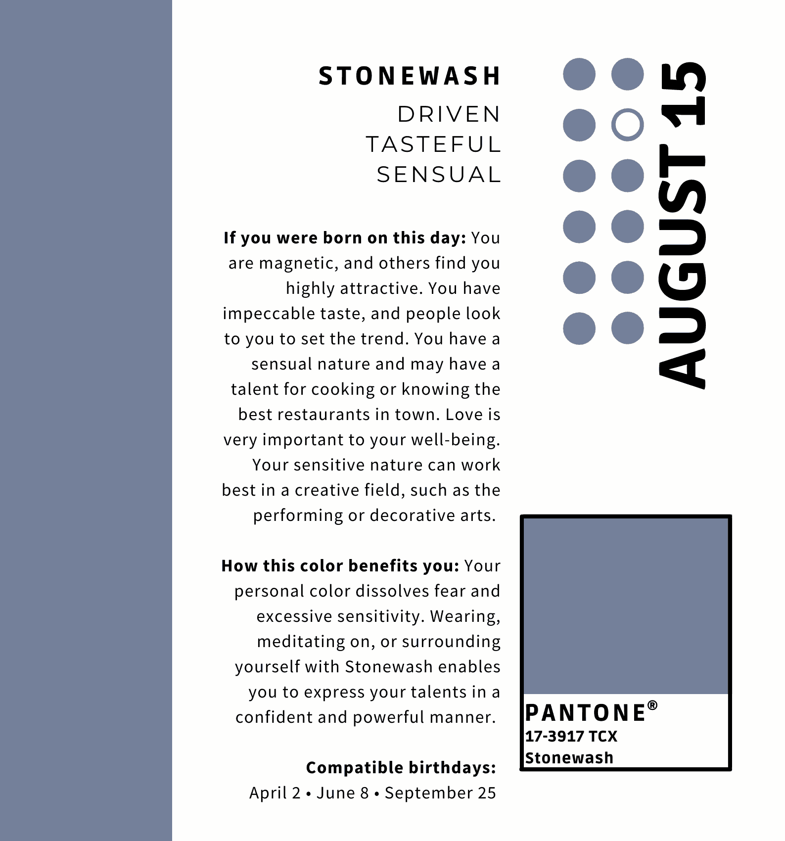 Color of the Day - Kolorguide (Pantone), Stonewash August 15